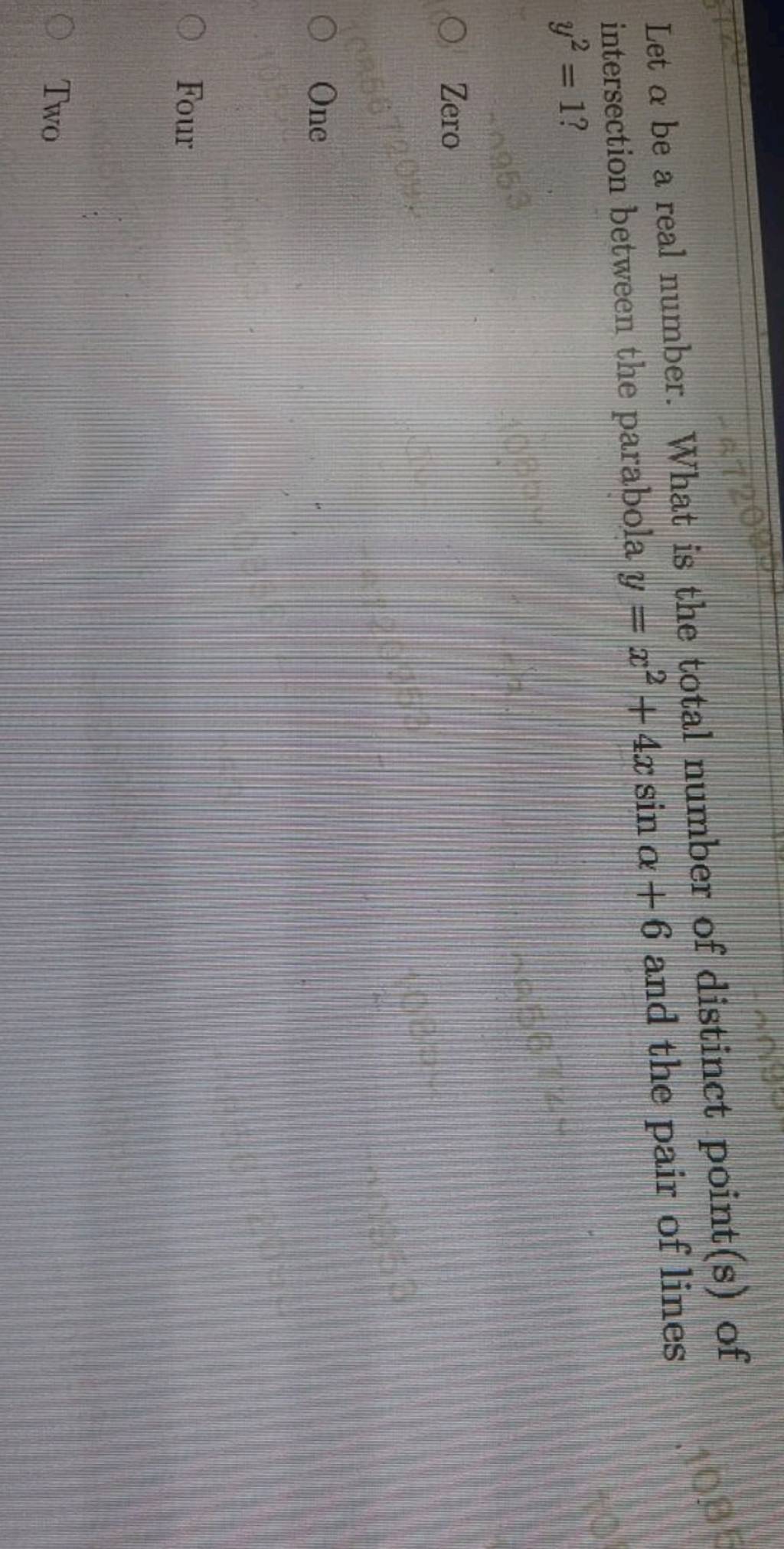 Let α Be A Real Number What Is The Total Number Of Distinct Point S Of
