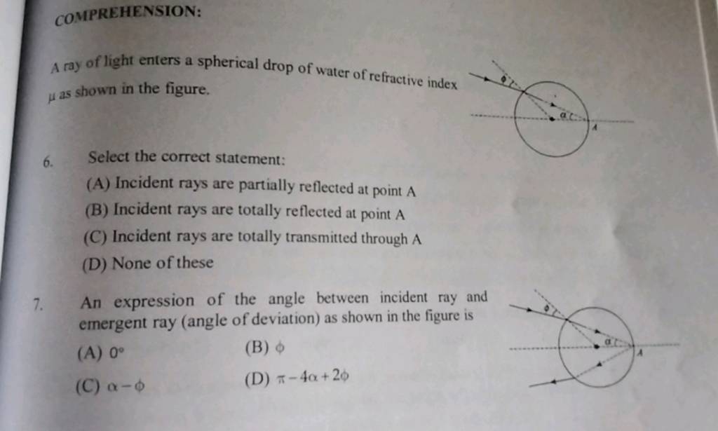An expression of the angle between incident ray and emergent ray (angle o..