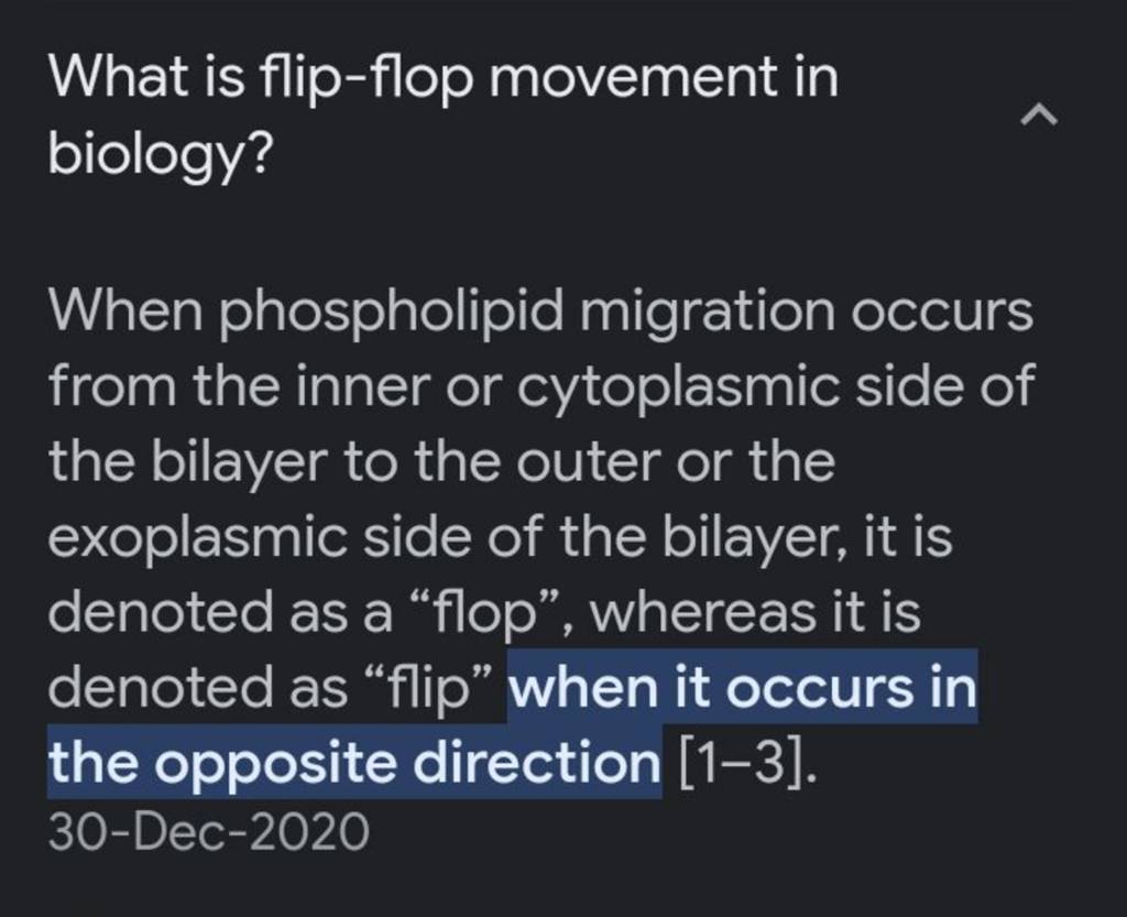 What is flip-flop movement in biology? When phospholipid migration occurs..