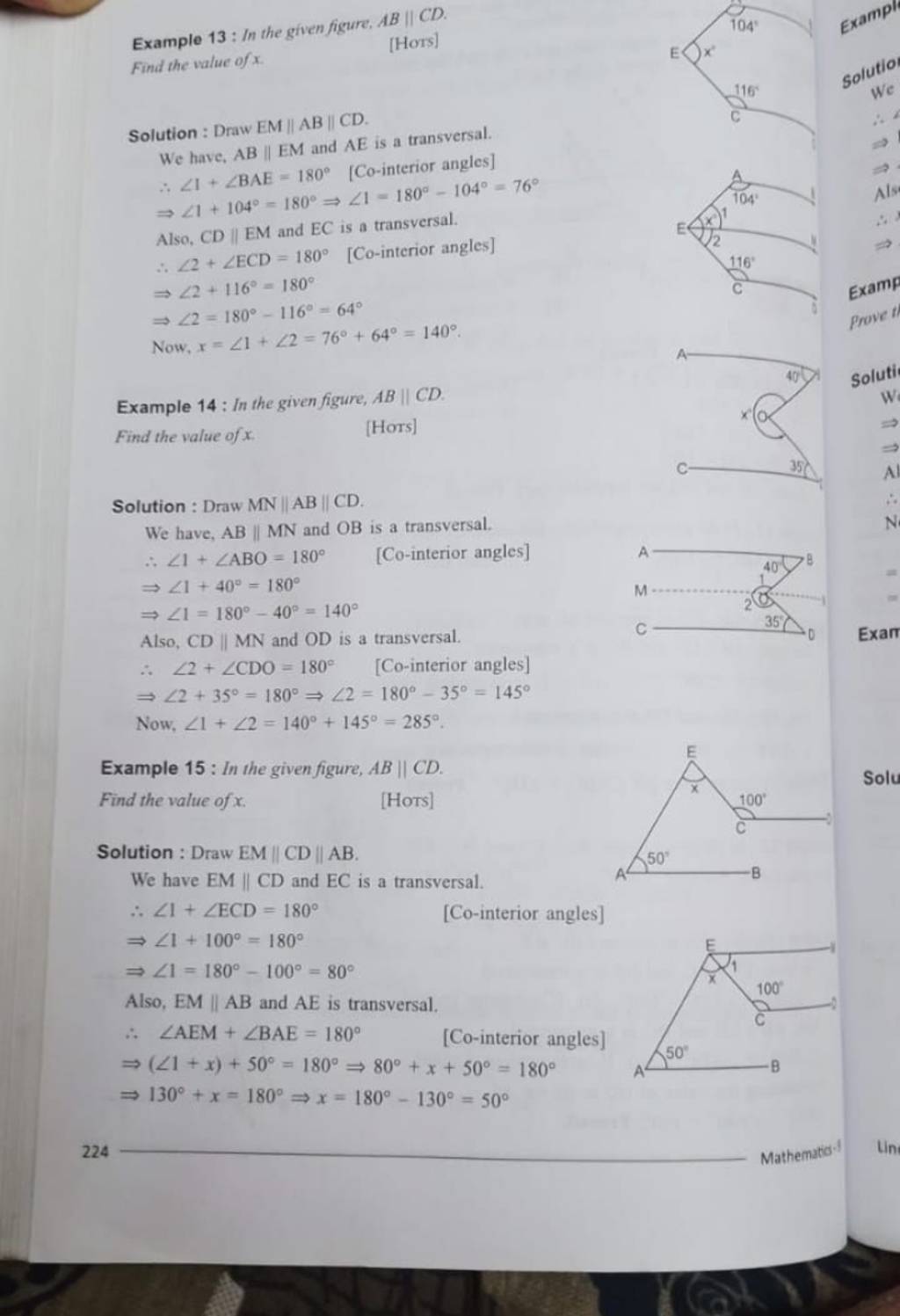Example 13 In The Given Figure Ab∥cd Find The Value Of X [hors] Solut