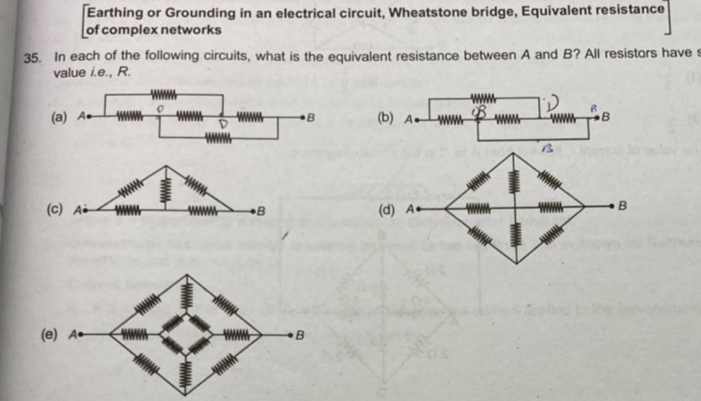 Wheatstone Bridge Equivalent Resistance