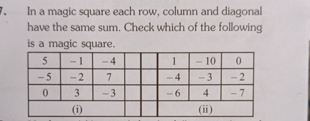 In A Magic Square Each Row Column And Diagonal Have The Same Sum Check