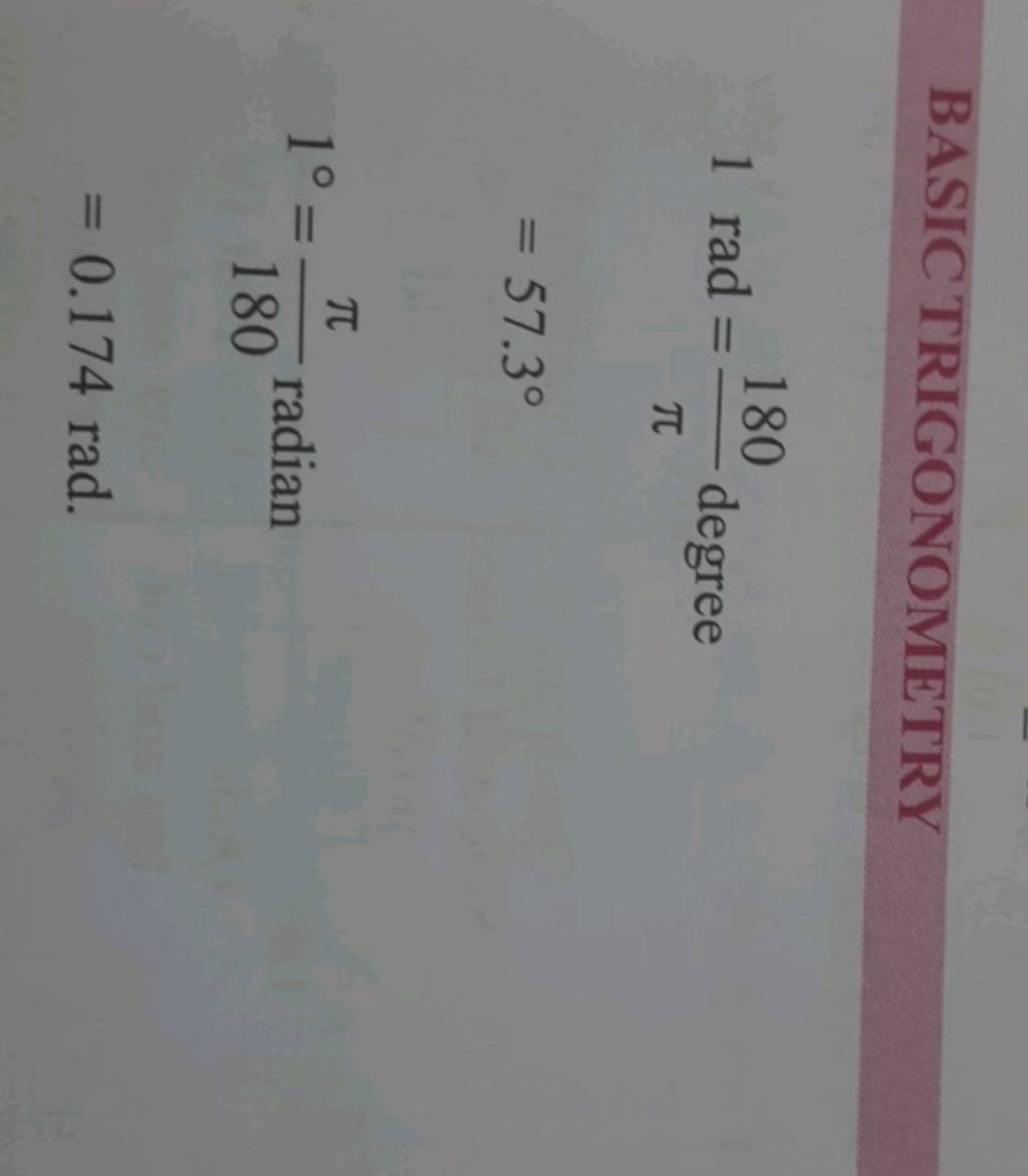1 & \mathrm{rad}=\frac{180}{\pi} \text { degree } \\ | Filo