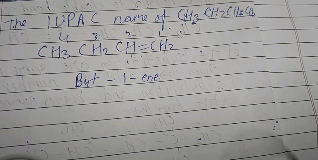 The IUPAC name of CH3 CH2 CH2 =C2 4CH3 CH2 CH2 =CH2 But - I- ene