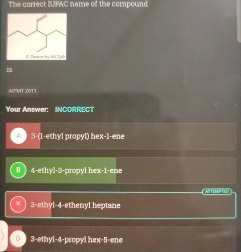The Correct Iupac Name Of The Compound C Cc Ccc C Cc Cc O Darwin By Mcqde