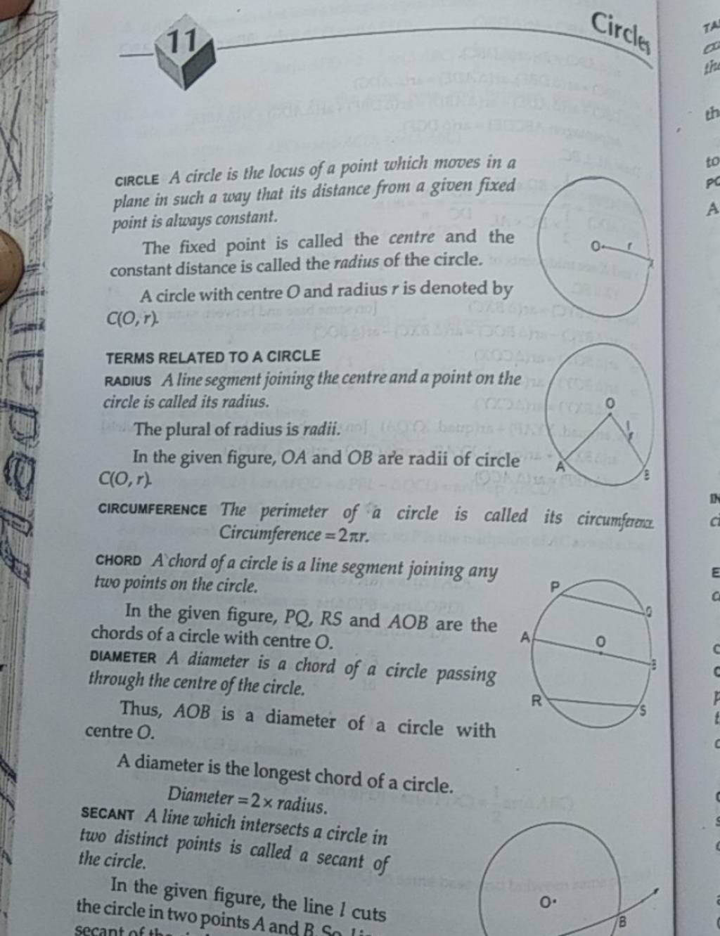 −11 CIRCLE A circle is the locus of a point which moves in a plane in suc..