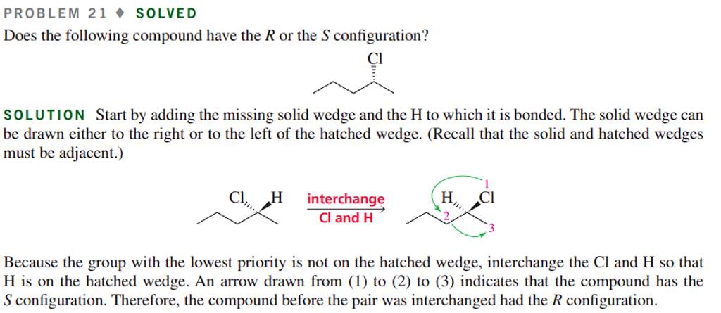 PROBLEM 21≜ SOLVED Does the following compound have the R or the S config..