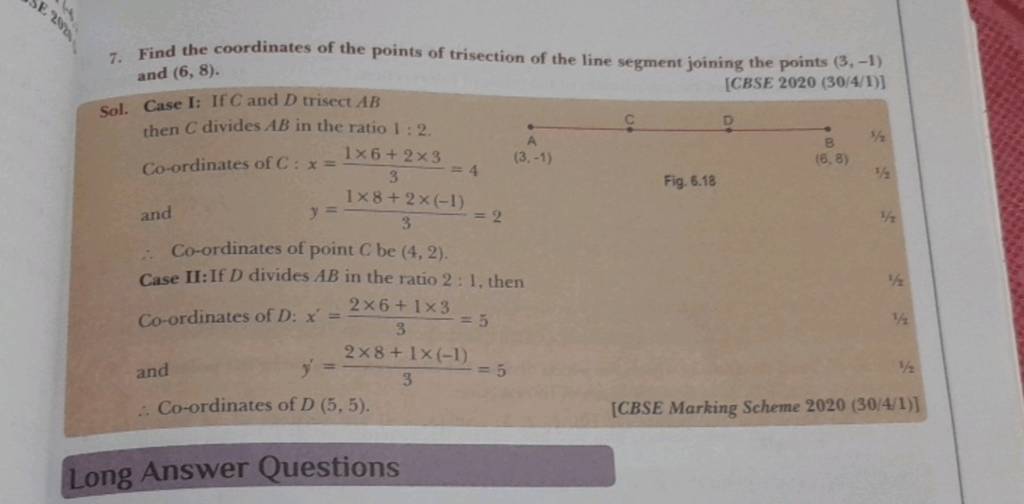 7 Find The Coordinates Of The Points Of Trisection Of The Line Segment J