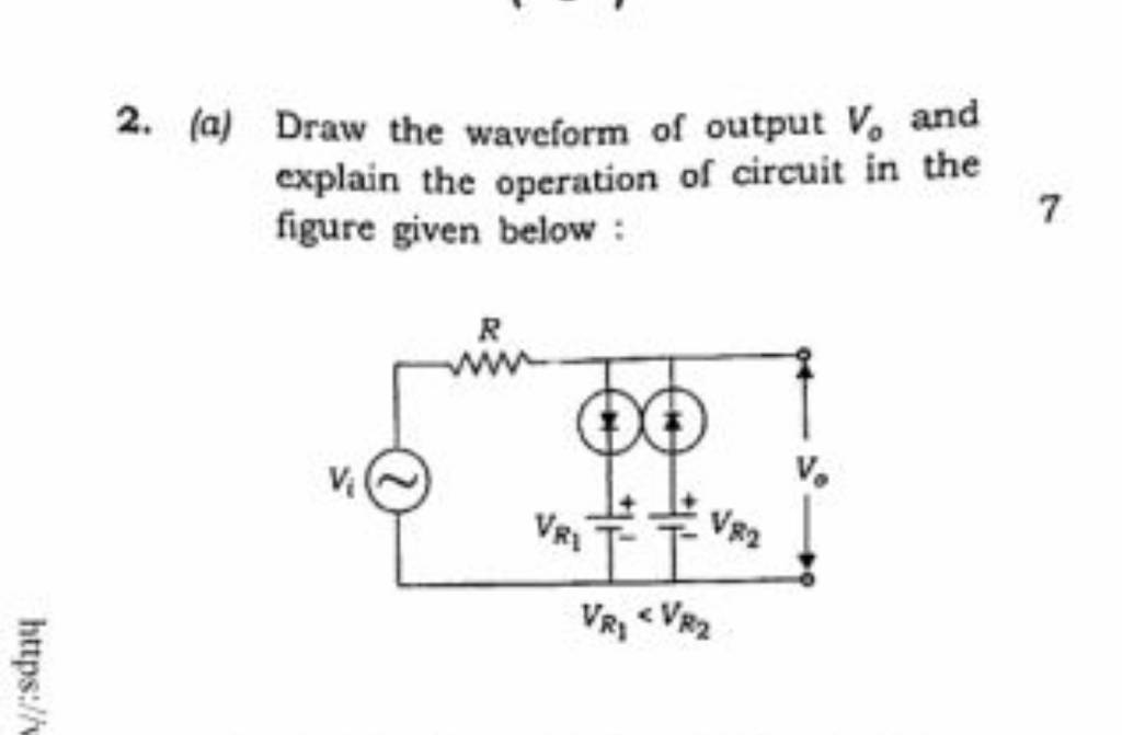 2 A Draw The Waveform Of Output V0 And Explain The Operation Of Circu