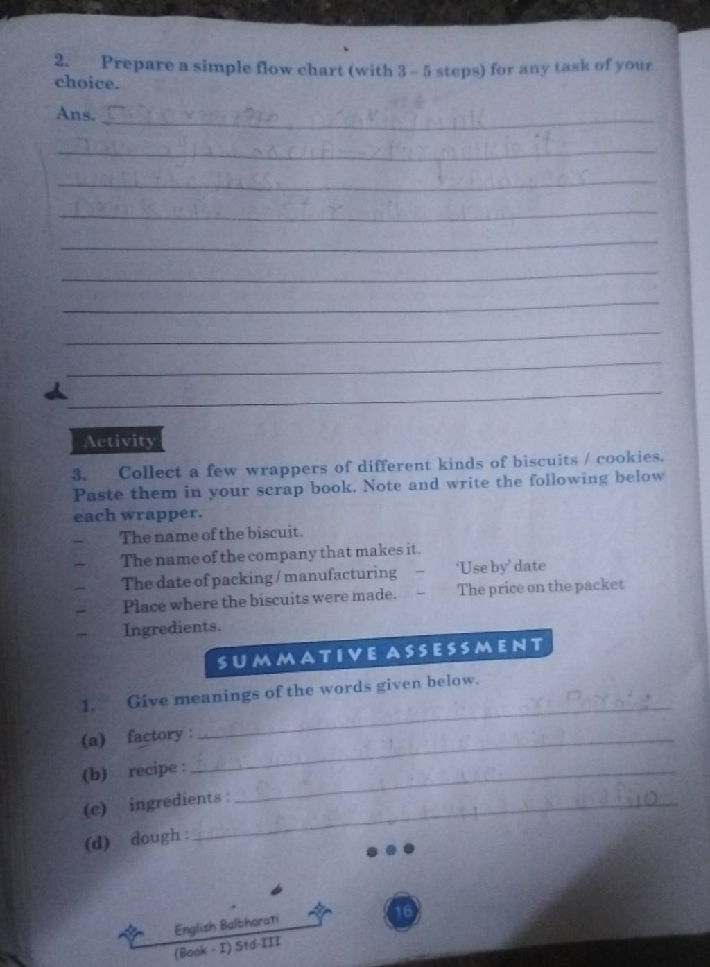 2. Prepare a simple flow chart (with 3−5 steps) for any task of your choi..