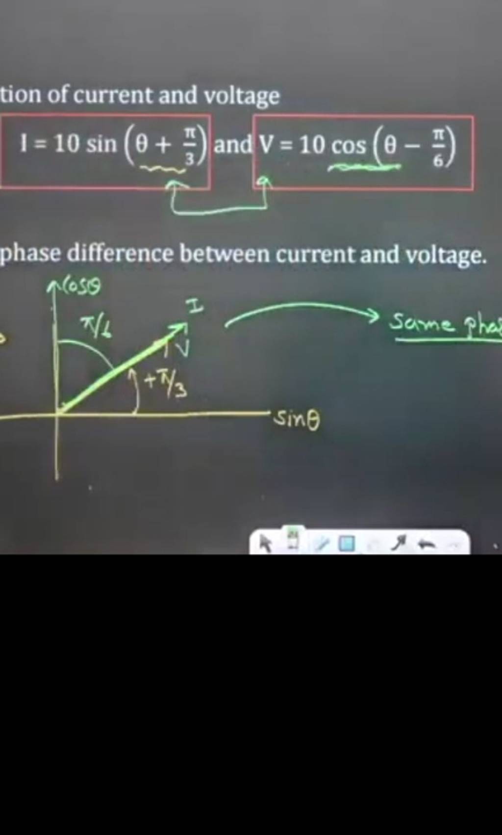 tion of current and voltage phase difference between current and voltage...