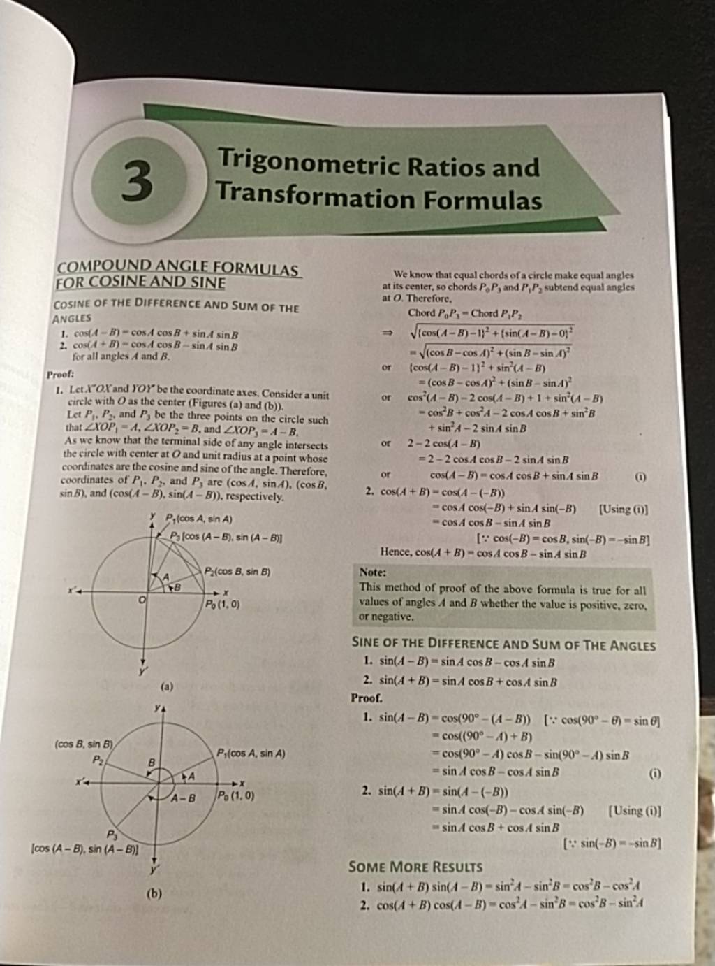 3 Trigonometric Ratios and Transformation Formulas COMPOUND ANGLE FORMULA..