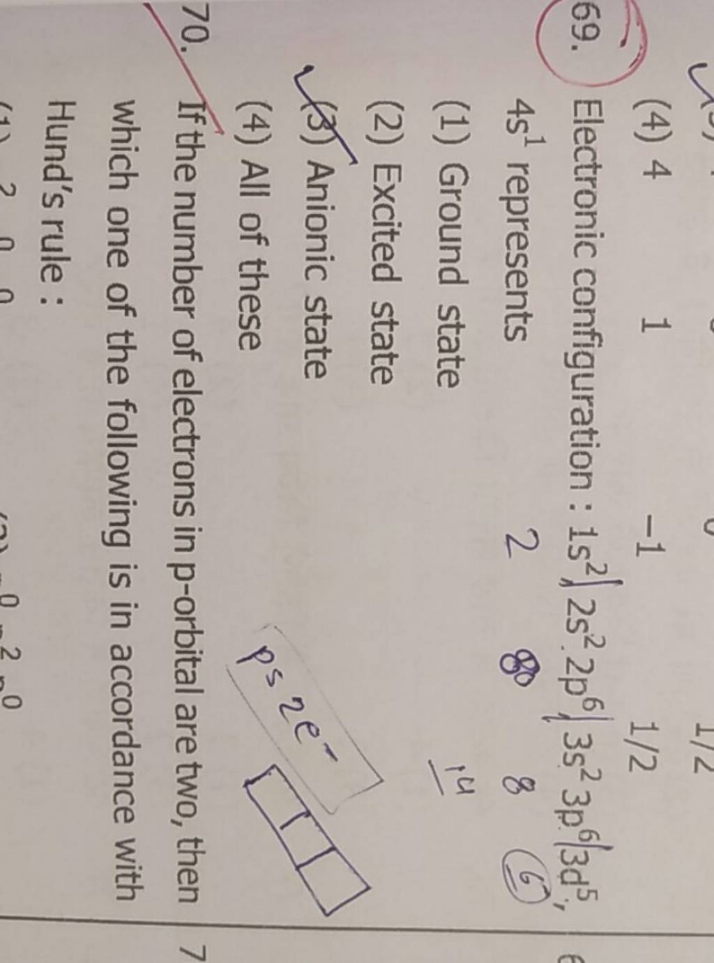 Electronic configuration : 1s22s2 2p6∣3s23p6/3d5 4s1 represents | Filo