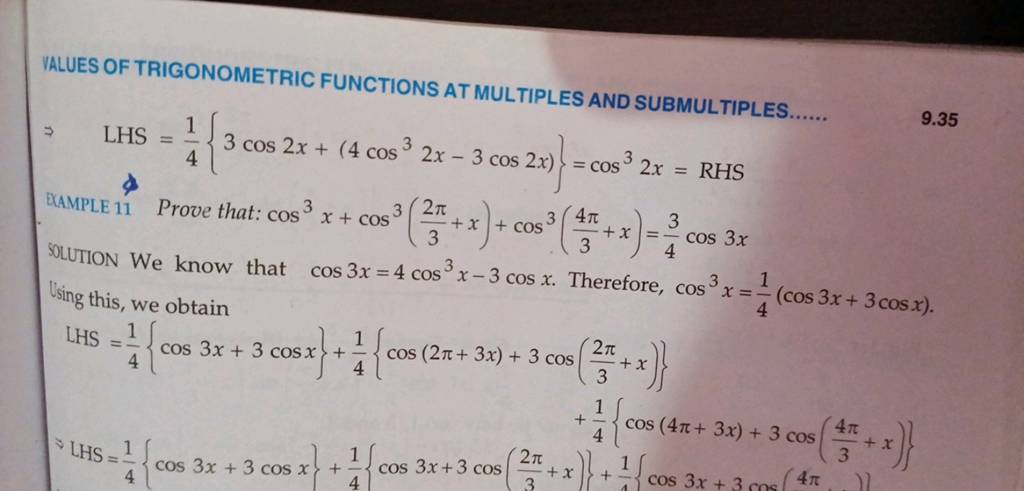VALUES OF TRIGONOMETRIC FUNCTIONS AT MULTIPLES AND SUBMULTIPLES...... 7