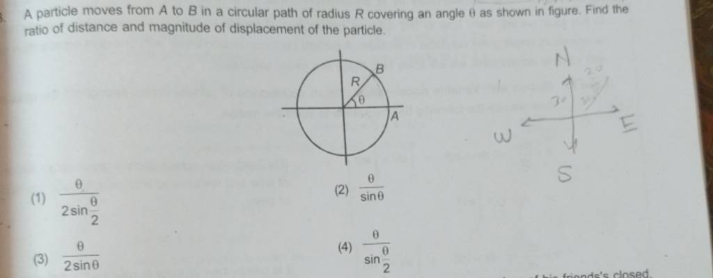 A Particle Moves From A To B In A Circular Path Of Radius R Covering An A