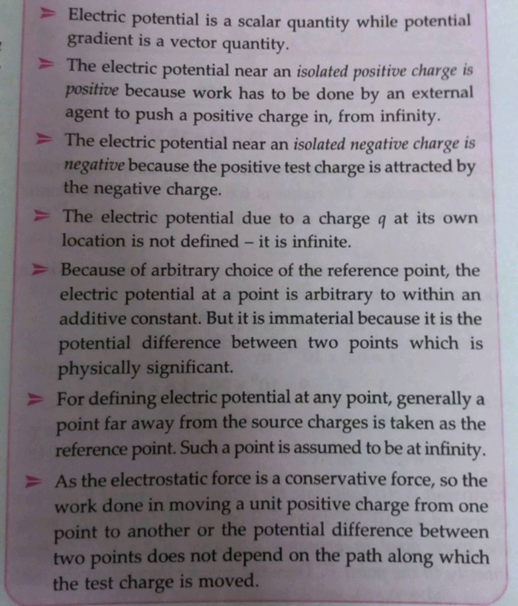 = Electric potential is a scalar quantity while potential gradient is a v..