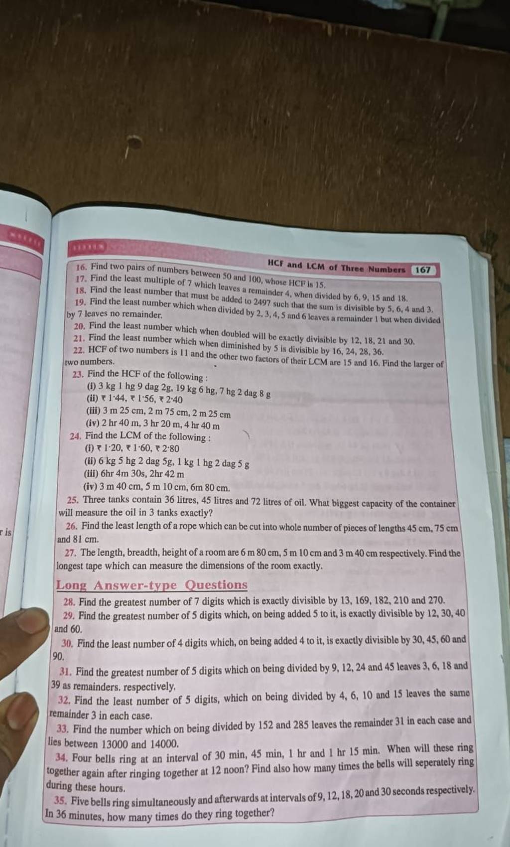 HCF and LCM of Three Numbers 167 16. Find two pairs of numbers between 50..