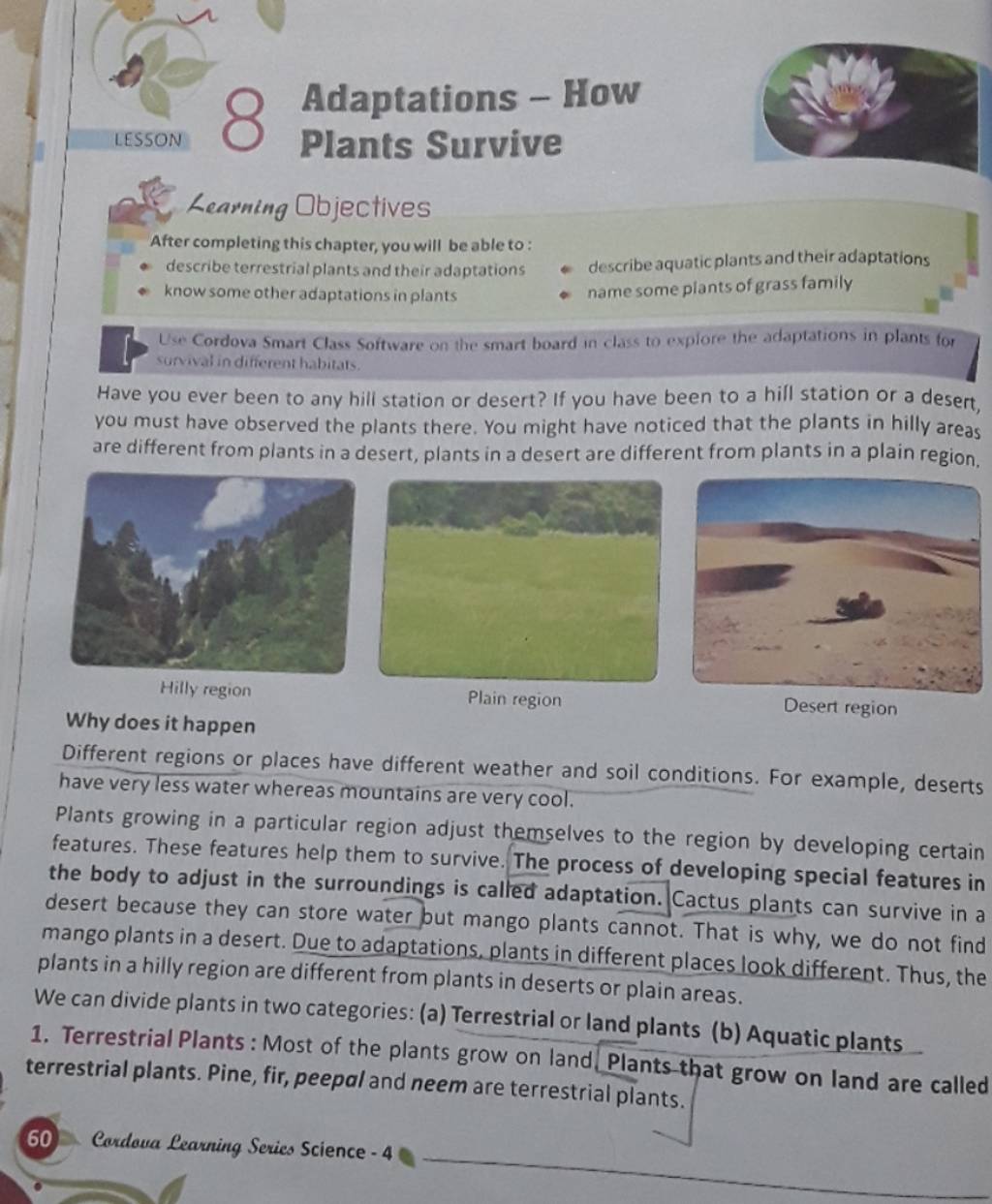 Adaptations - How LESSON Plants Survive Learning Objectives After complet..