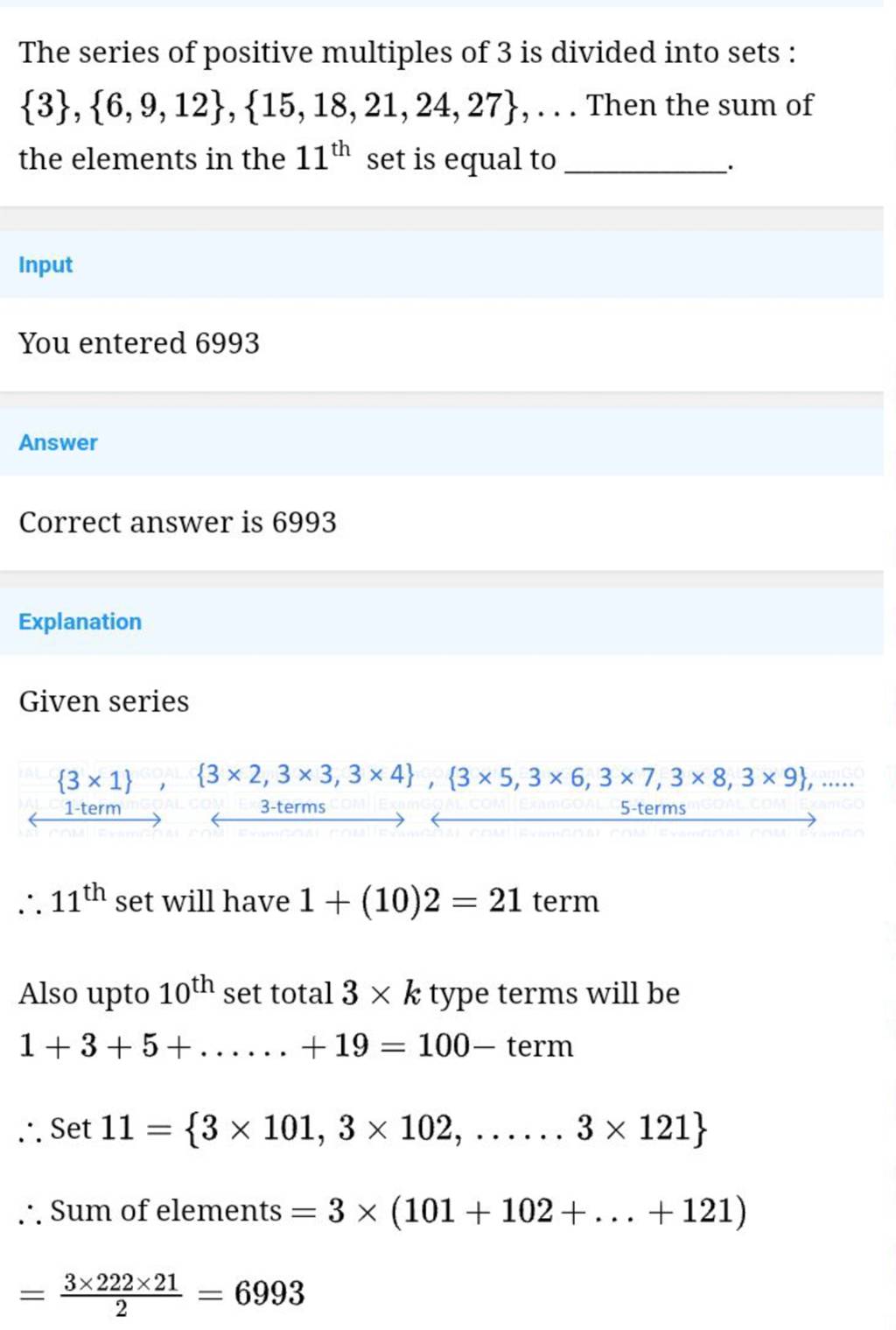The Series Of Positive Multiples Of 3 Is Divided Into Sets 3 6 9 12 The Series Of Positive Multiples Of 3 Is Divided Into Sets 3 6 9 12