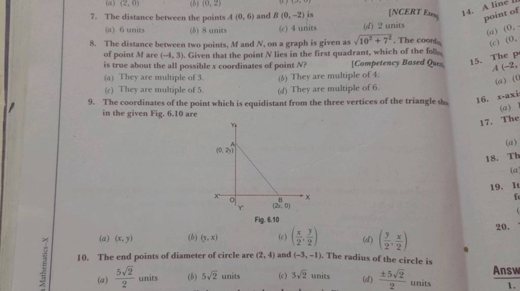 The end points of diameter of circle are (2,4) and (−3,−1). The radius of..