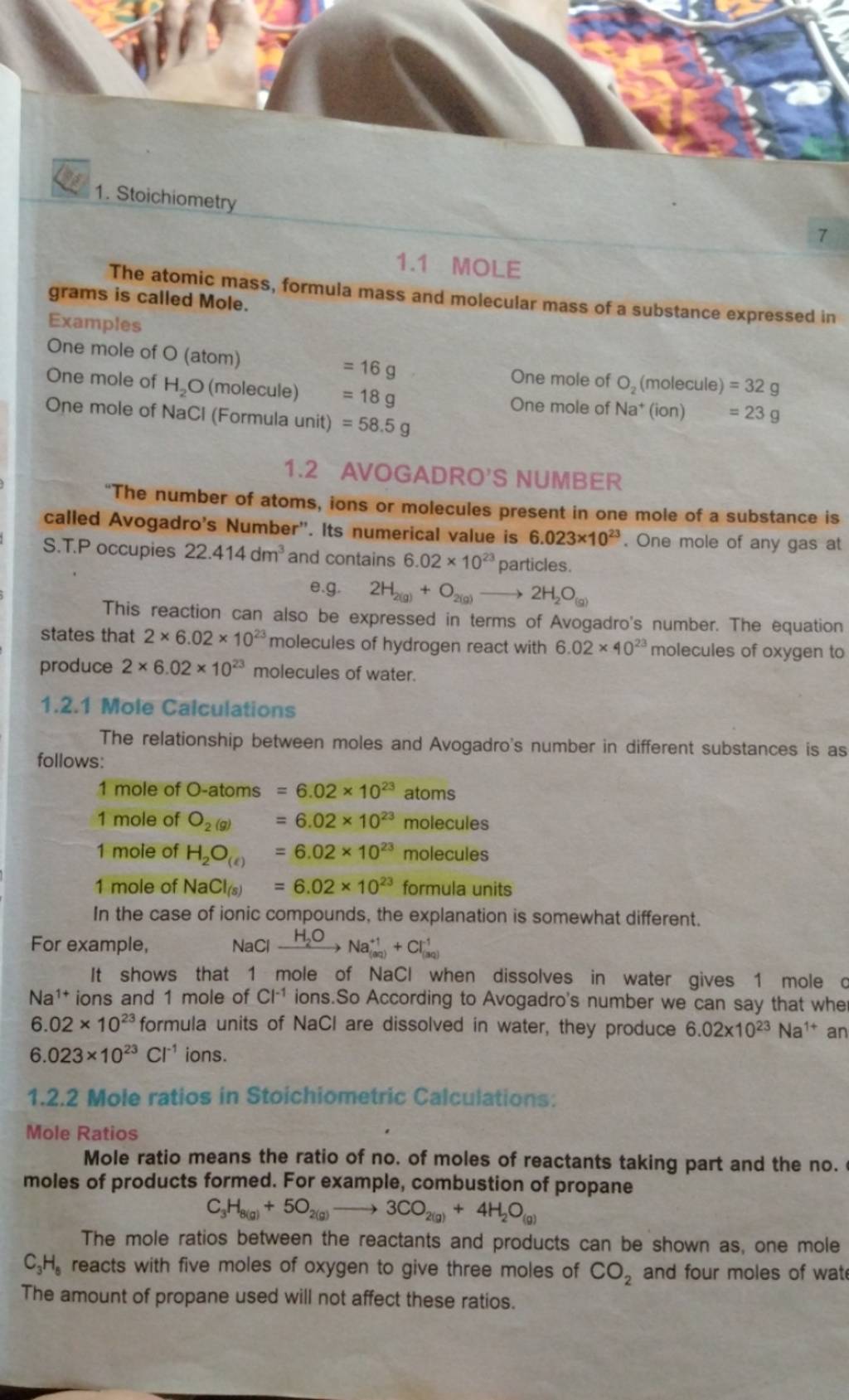 1. Stoichiometry 1.1 MOLE The atomic mass, formula mass and molecular mas..