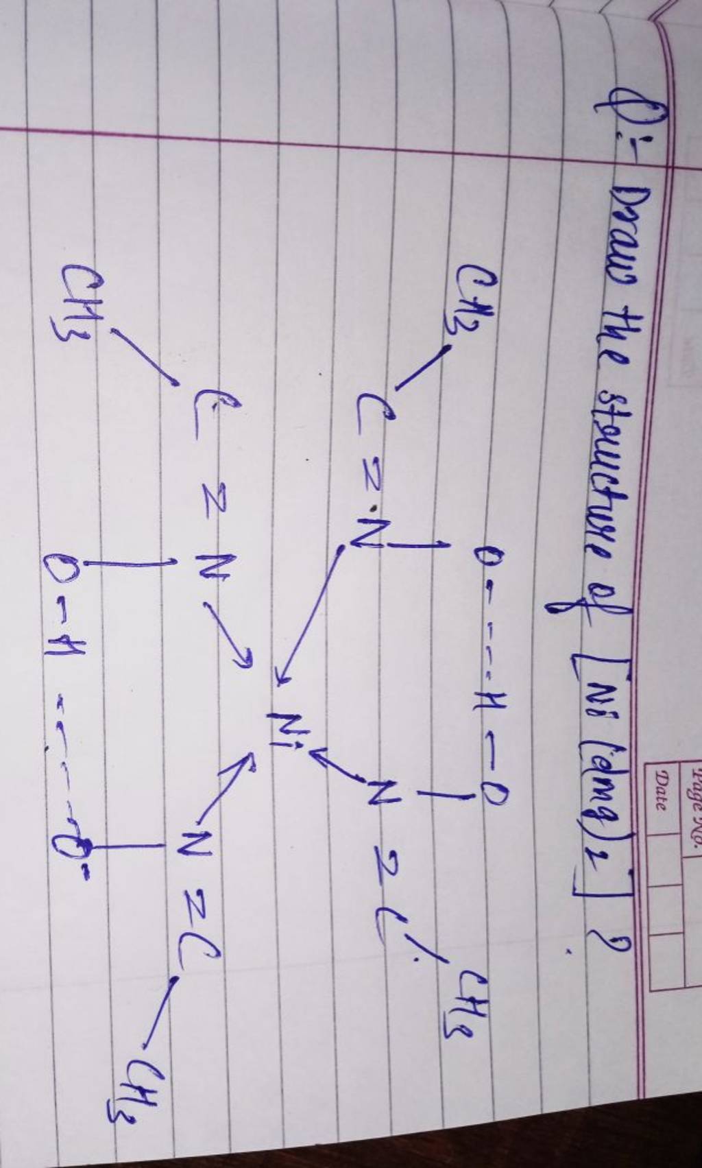 Q:- Draw the structure of [Ni(dmg)2 ] ? | Filo