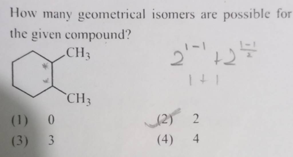 How Many Geometrical Isomers Are Possible For The Given Compound Cc1 C C