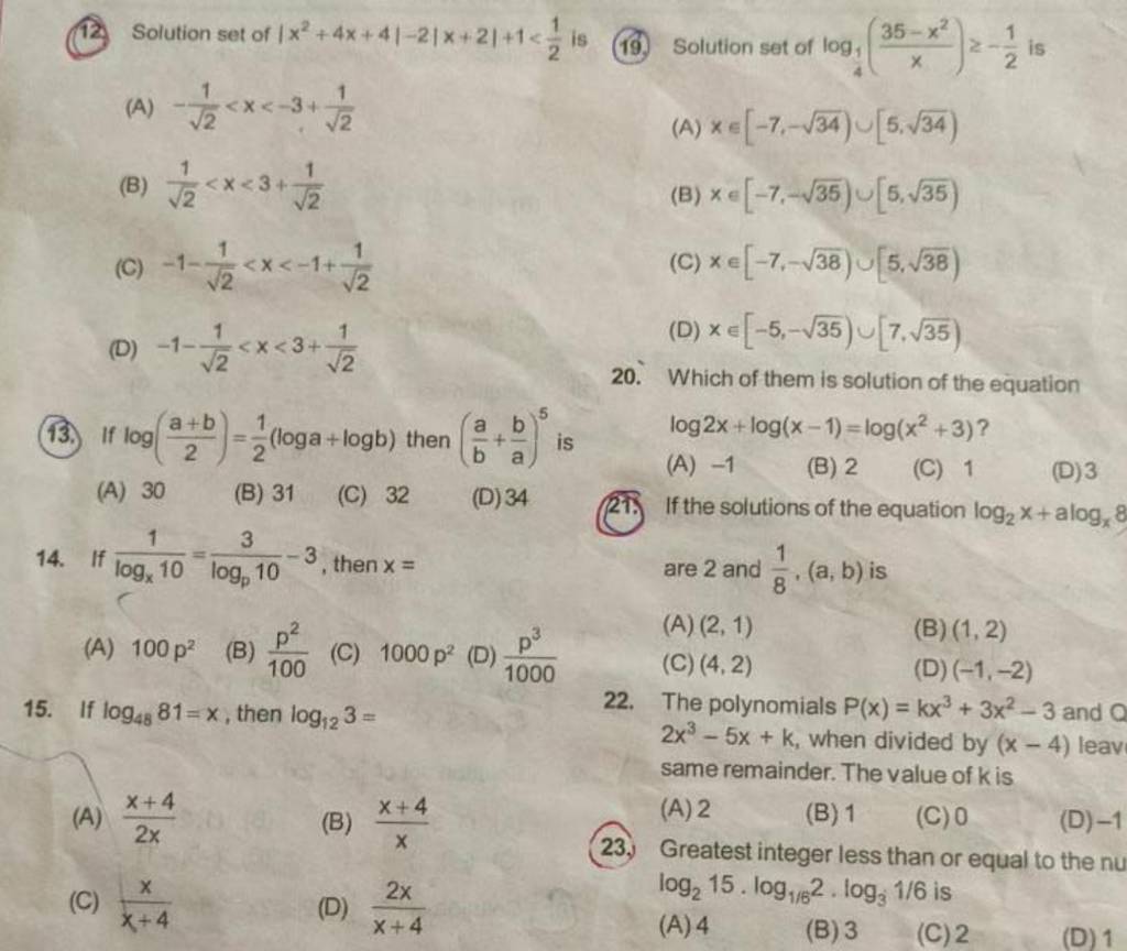 Solution Set Of X2 4x 4 2 x 2 1