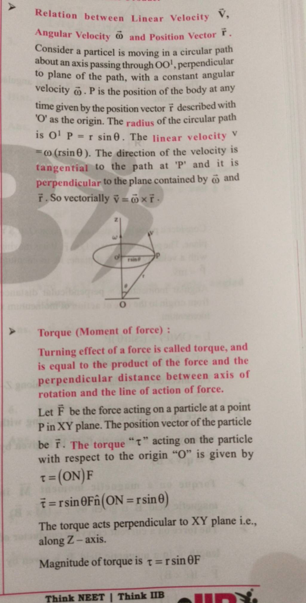 Relation between Linear Velocity V, Angular Velocity ω and Position Vecto.. Relation between Linear Velocity V, Angular Velocity ω and Position Vecto..