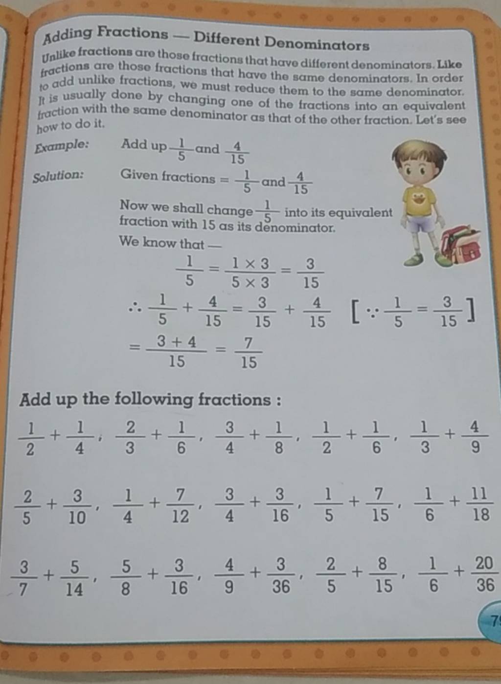 Adding Fractions Different Denominators Unlike fractions are those fracti..