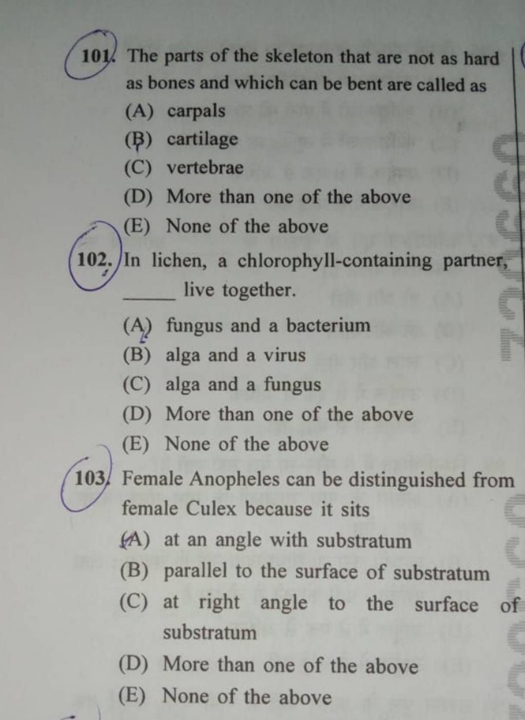 The parts of the skeleton that are not as hard as bones and which can be