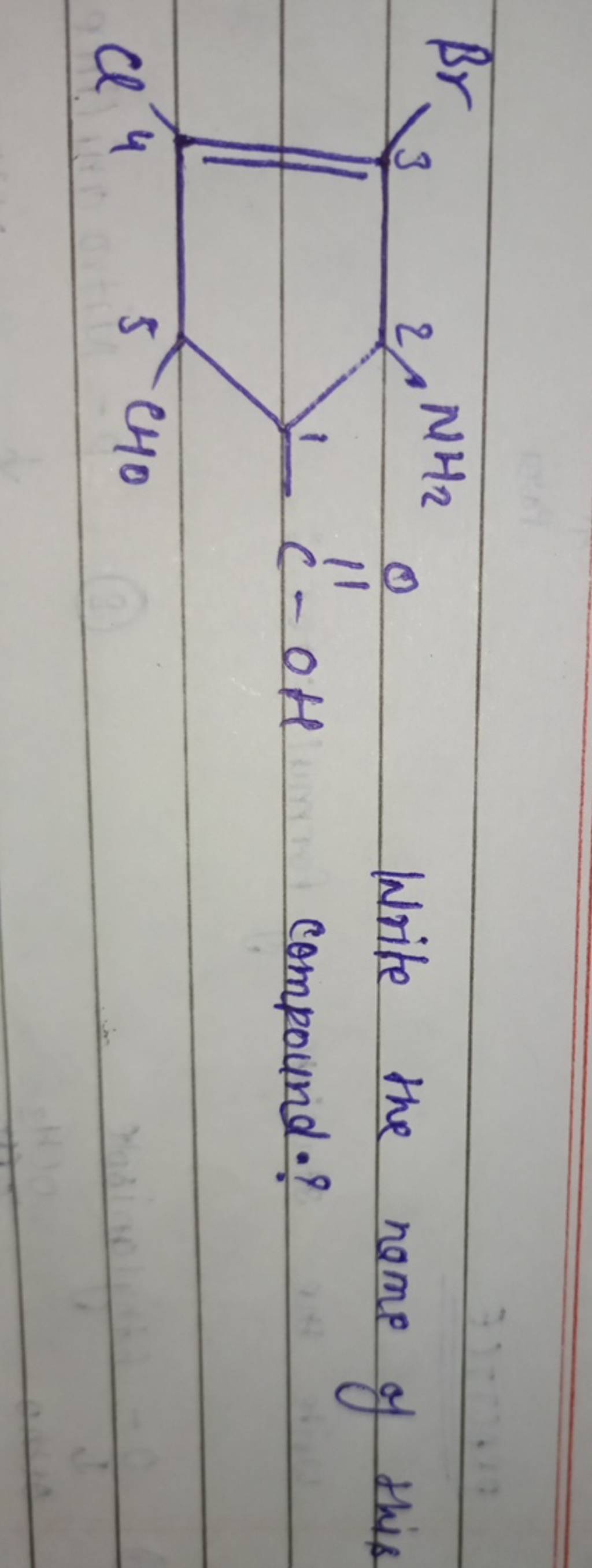 Nc1c Br C Cl C C O C1c O O Write The Name Of This Compound Filo