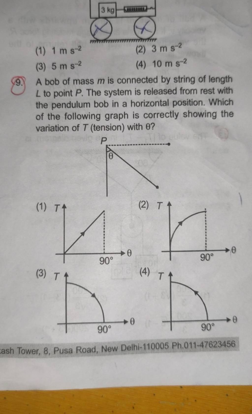A bob of mass m is connected by string of length L to point P. The system..
