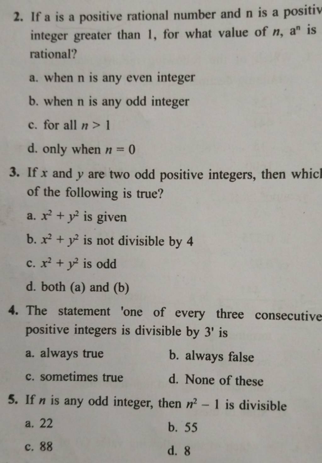 If a is a positive rational number and n is a positiv integer greater tha..