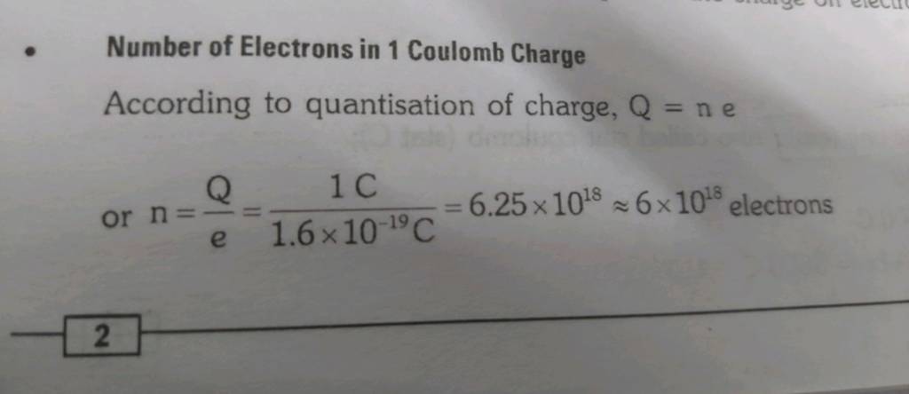 - Number of Electrons in 1 Coulomb Charge According to quantisation of ch..