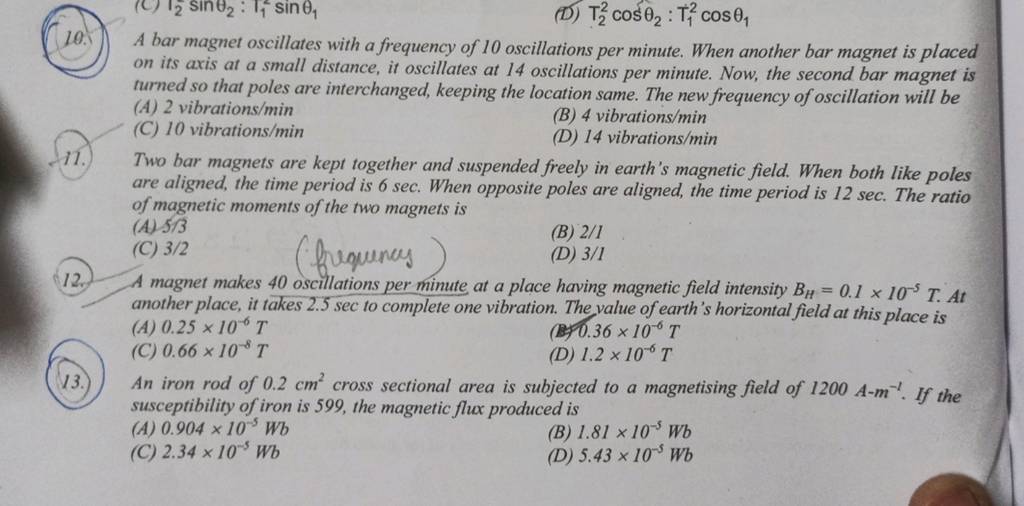 Two bar magnets are kept together and suspended freely in earth's magneti..