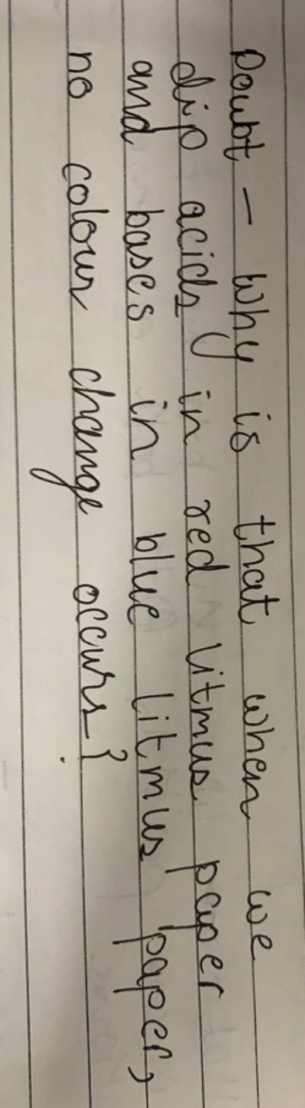 Doubt - why is that when we dip acids in red litmus paper and bases in bl..