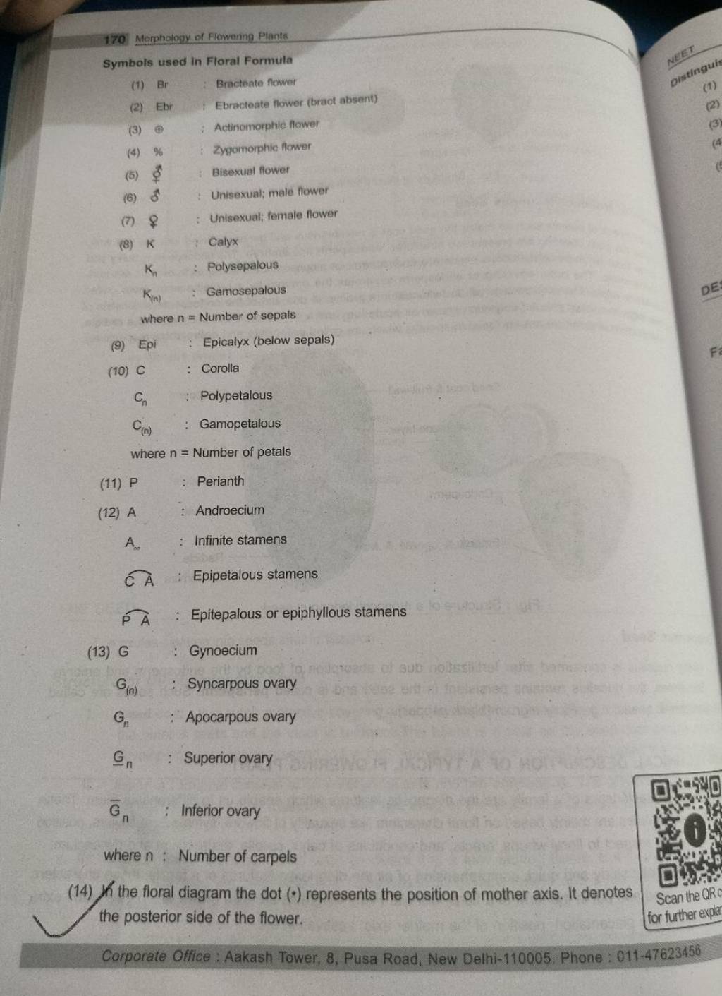 170 Morphology of Flowering Plants Symbols used in Floral Formula (1) Br