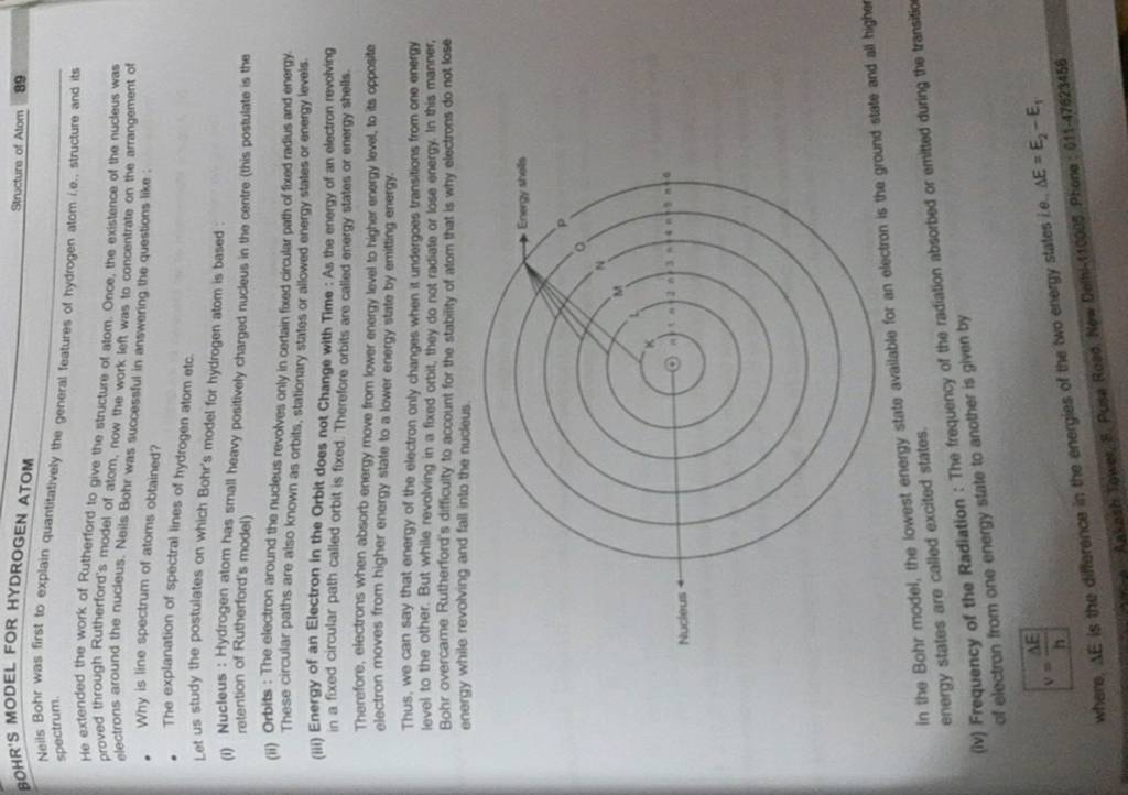 Bohrs Model For Hydrogen Atom Spectrum Neils Bohr Was First To Explain
