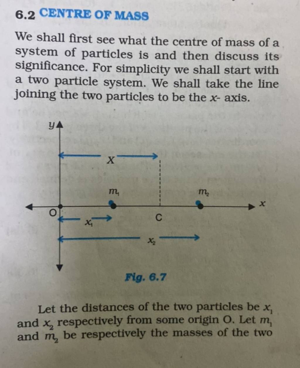 6.2 CENTRE OF MASS We shall first see what the centre of mass of a system..