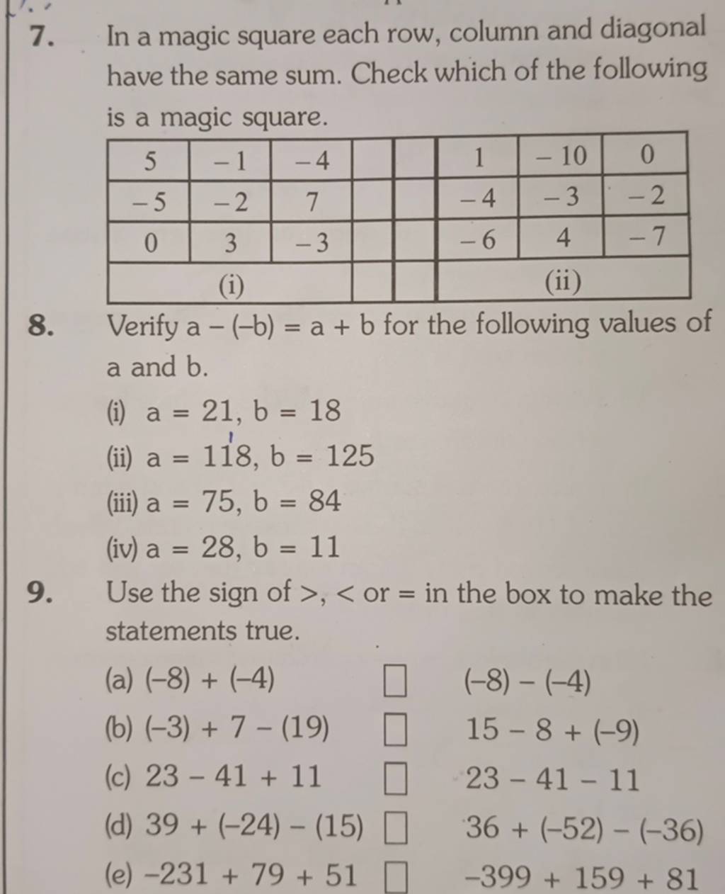 In A Magic Square Each Row Column And Diagonal Have The Same Sum Check 