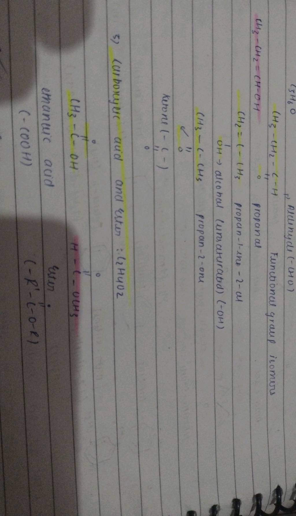 → Alclenycle (−HO) CH3 −HH2 −C1 −H Functional graup isomers CH3 −CH2 =CH−..