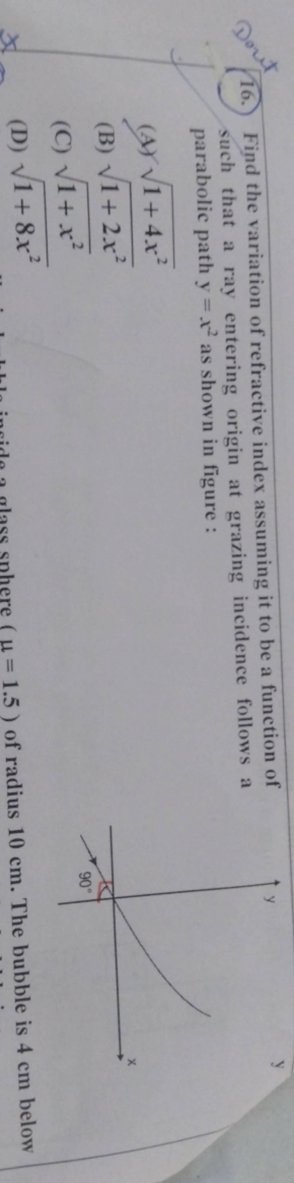 Find The Variation Of Refractive Index Assuming It To Be A Function Of Su