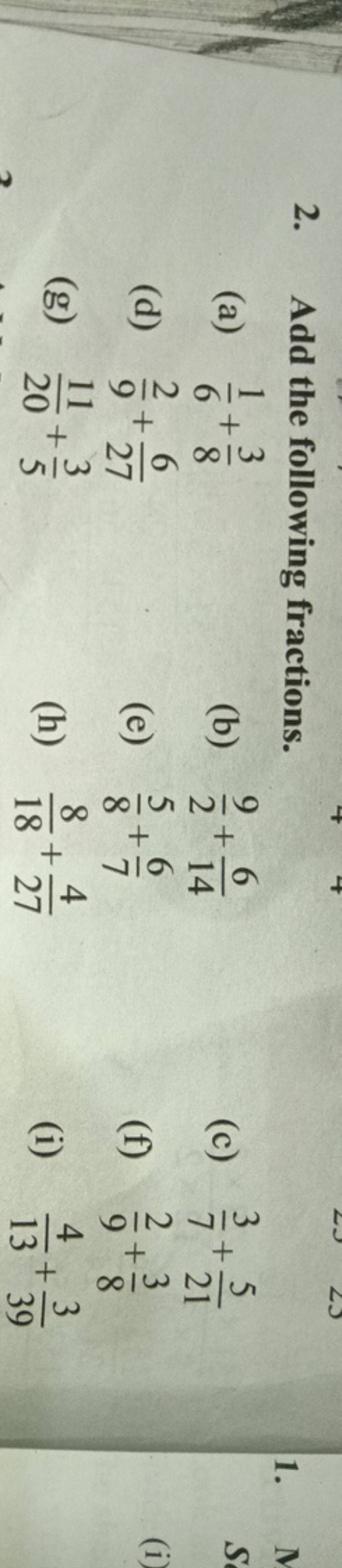 Add the following fractions. | Filo