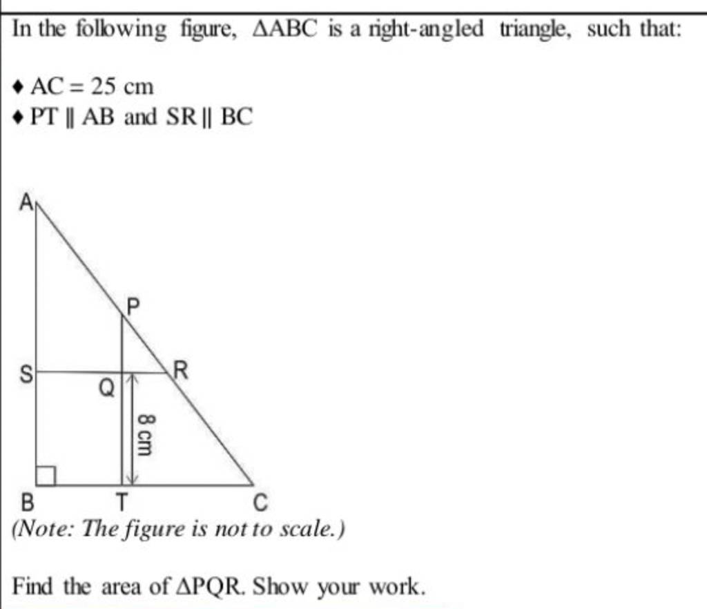 In the following figure, ABC is a right-angled triangle, such that:..