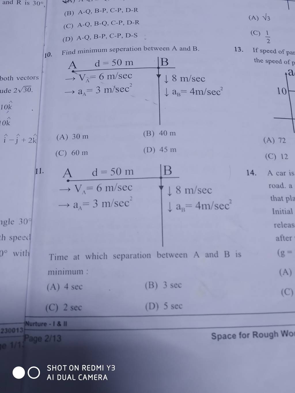 Find minimum seperation between A and B | Filo Find minimum seperation between A and B | Filo