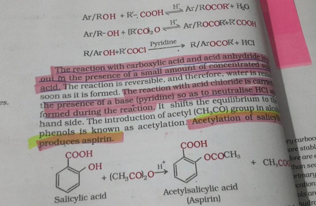 Ar/ROH+R′−COOHH∗⇌ Ar/ROCOR′+H2 O Ar/R−OH+(R′CO)2 O⇌H∗ Ar/ROCOR′+R′COOH R/..