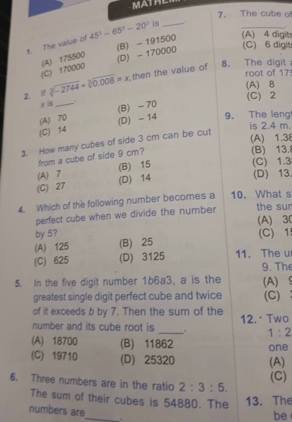 In The Five Digit Number 1b6a3a Is The Greatest Single Digit Perfect Cub