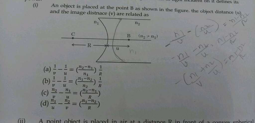 An object is placed at the point B as shown in the figure. the object di..