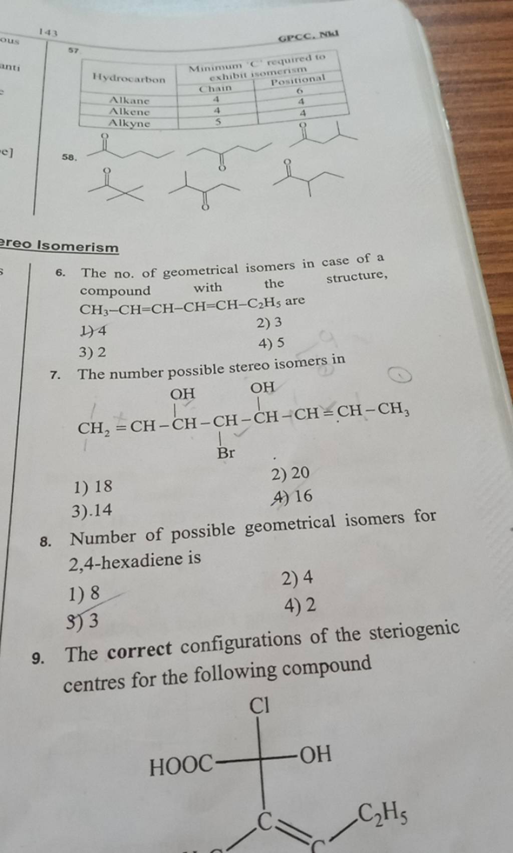 The Number Possible Stereo Isomers In C Cc O C Br C O C Cc Filo